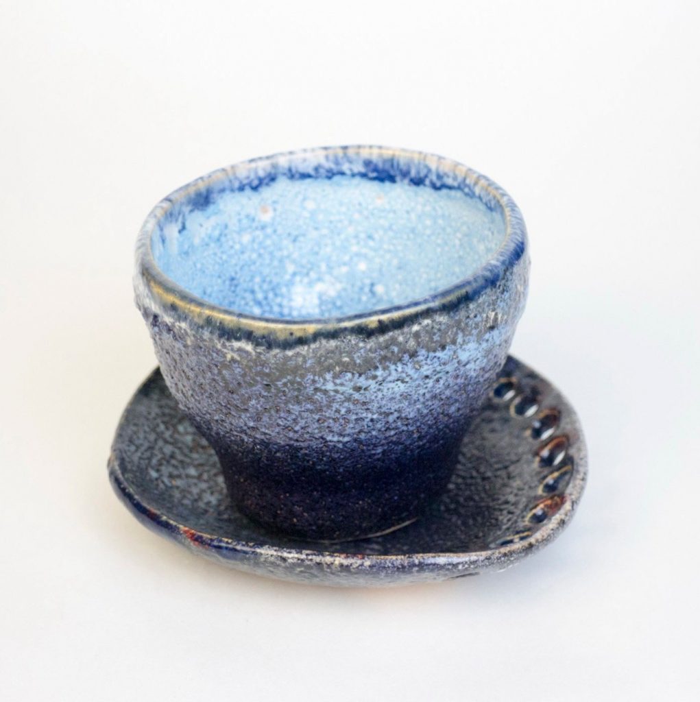 Handmade ceramic cup, ceramic mug, brutal blue 200ml cup - PotterAsh.com