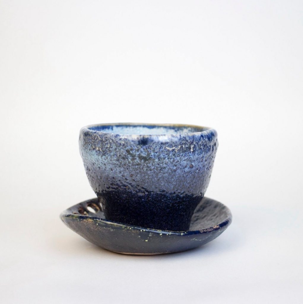 Handmade ceramic cup, ceramic mug, brutal blue 200ml cup - PotterAsh.com