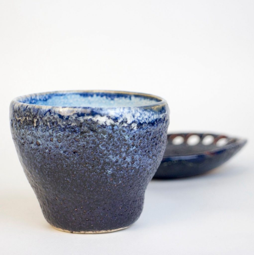 Handmade ceramic cup, ceramic mug, brutal blue 200ml cup - PotterAsh.com