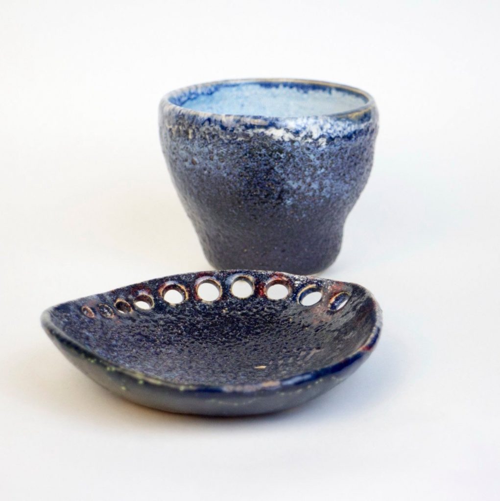 Handmade ceramic cup, ceramic mug, brutal blue 200ml cup - PotterAsh.com