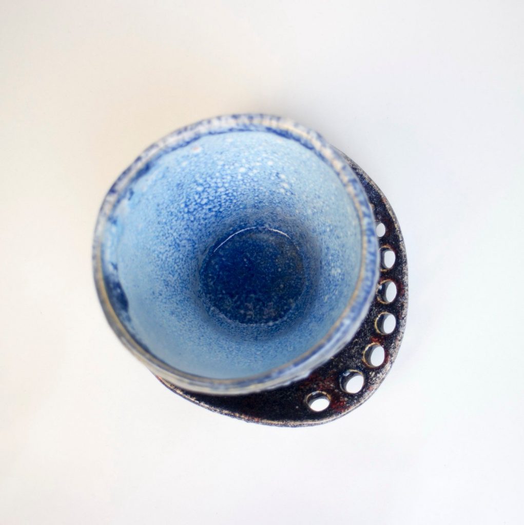 Handmade ceramic cup, ceramic mug, brutal blue 200ml cup - PotterAsh.com