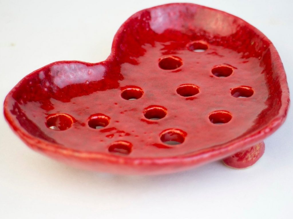 Ceramic soap dish, Ceramic Heart Plate - PotterAsh.com